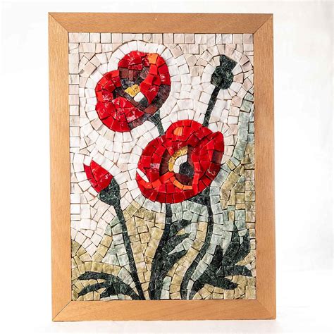 Mosaic Art Kit DIY Wildflowers Poppies Birthday Anniversary Gift