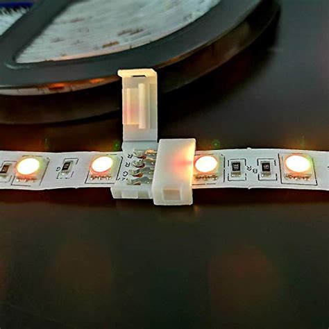 24 Pack 4 Pin LED Light Connectors Nelyeqwo RGB LED Strip Connector