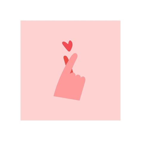 Premium Vector Korean Heart Sign Finger Love Symbol Happy Valentines