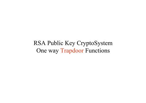 pdf rsa public key cryptosystem one way trapdoor functionsalberto didattica cns slides rsa 5