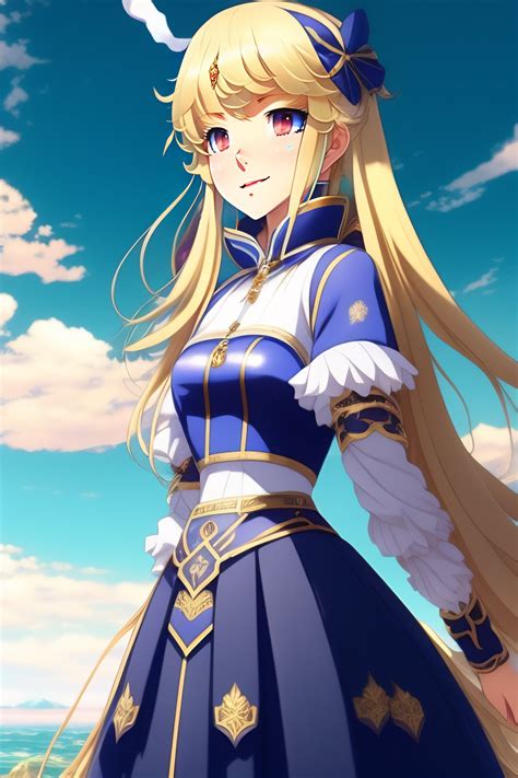 Lexica Anime Fgo She Saw Her Reflection Blond Long Hair Blue Eyes And A Pretty Smile She