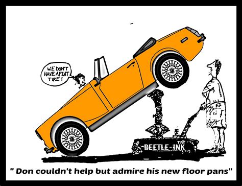 FLAT TYRE BY BEETLE INK Automotive Artwork Flat Tire Tired Funny