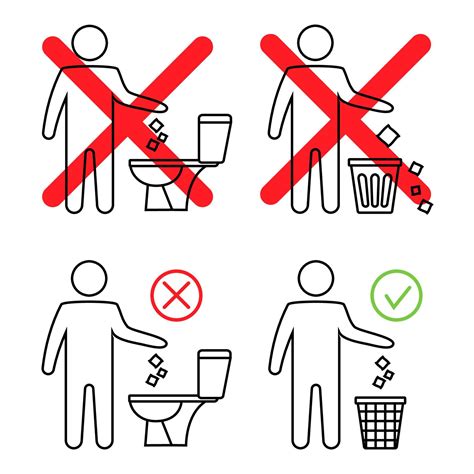 Do Not Litter In The Toilet Toilet No Trash Keeping The Clean Man