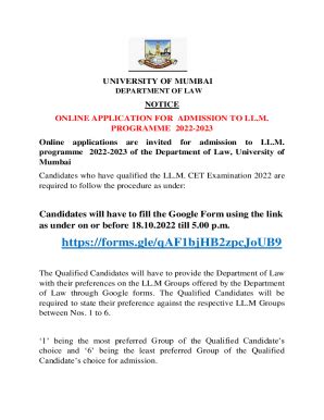 Fillable Online Mu Ac NOTICE ONLINE LL M APPLICATION FORM Google Form