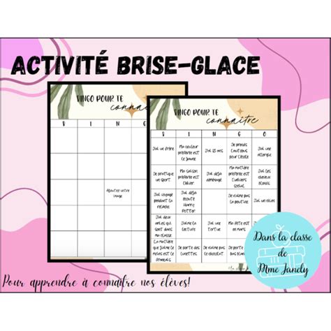 Bingo Activité brise glace