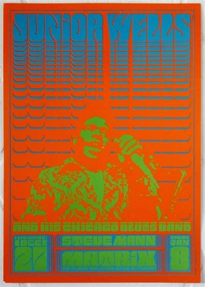 Concertposterauction Neon Rose 1 Junior Wells Blues Band Steve