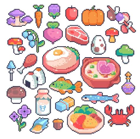 Pixel Art Food Wallpaper