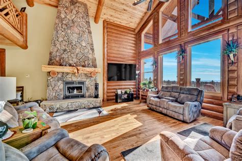 Two Story Vaulted Great Room Rustic Living Room Other By Phases