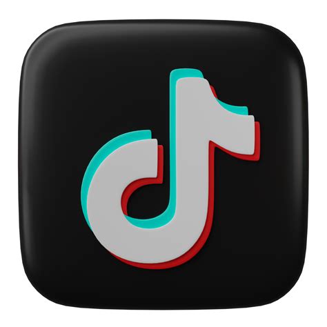 3D Render TikTok Logo Icon Isolated On Transparent Background