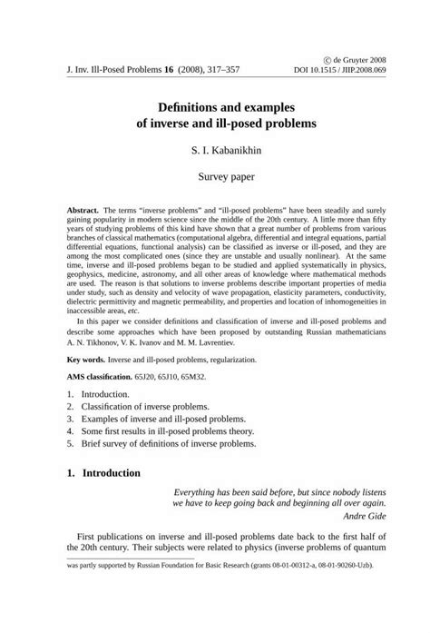 pdf deﬁnitions and examples of inverse and ill posed problemsdeﬁnitions and examples of