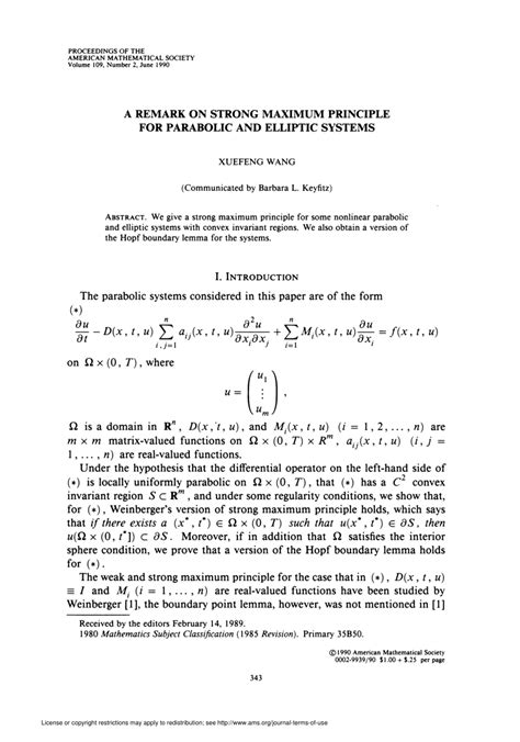 pdf a remark on strong maximum principle for parabolic and elliptic systems