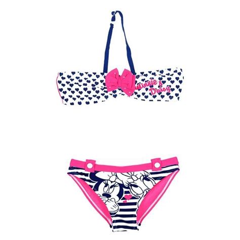 Maillot de bain bandeau 2 pièces enfant fille Minnie et Daisy de 4 à