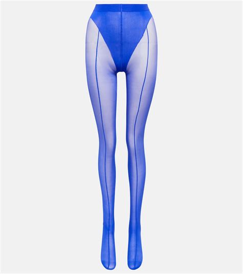 X Mugler A Tights In Blue Wolford Mytheresa