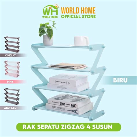 Jual Rak Sepatu Zig Zag Minimalis Rak Sepatu 4 Susun Rak Serbaguna Rak