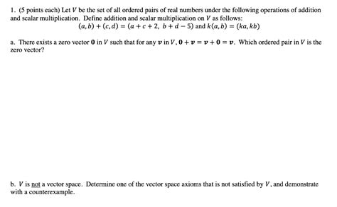 solved 1 5 points each let v be the set of all ordered