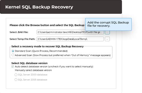 sql backup recovery tool restore data to live sql batch file from sql bak files