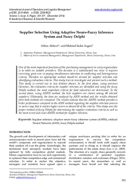 pdf supplier selection using adaptive neuro fuzzy inference system and fuzzy delphi moloud