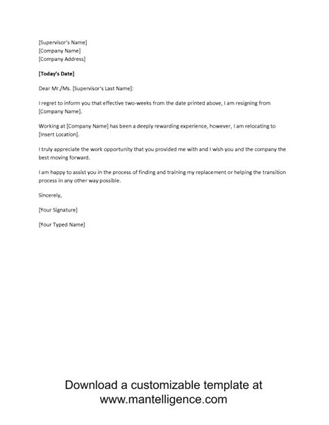 40 Two Weeks Notice Letters Resignation Letter Templates Artofit