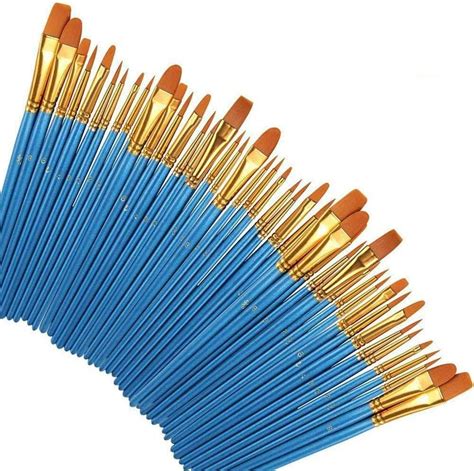 Pinselset Malen 50 Stück Schule Künstlerpinsel Set Premium Nylon