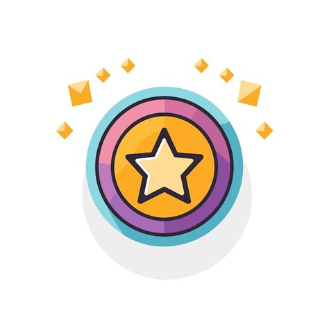 Vector de un icono plano de una estrella dentro de un círculo Vector