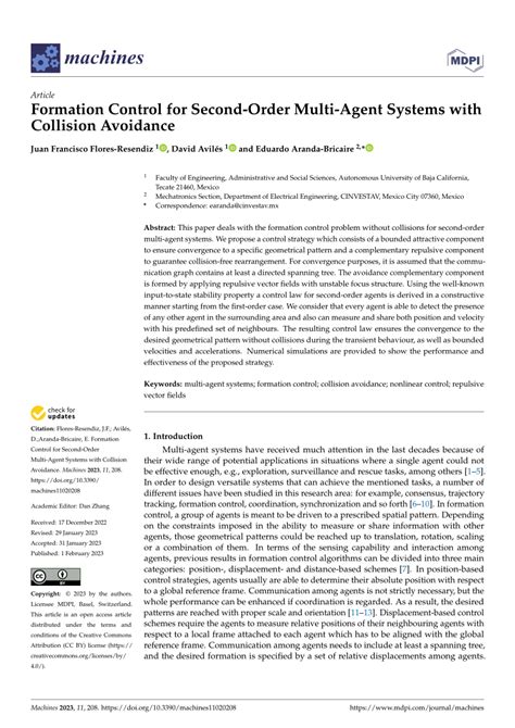 pdf formation control for second order multi agent systems with collision avoidance