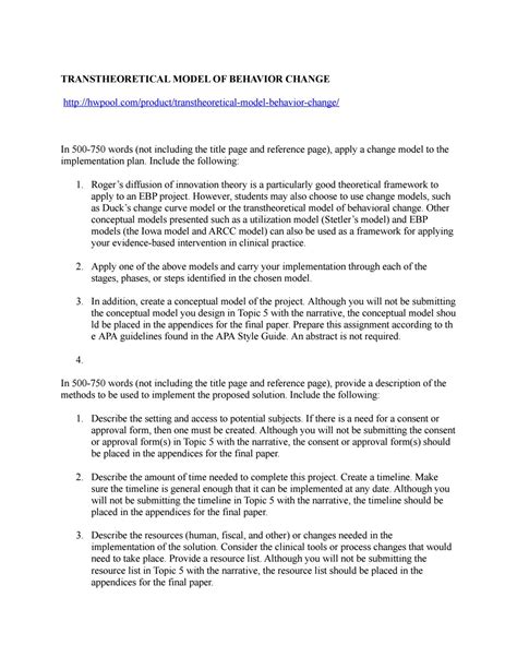 Transtheoretical Model Of Behavior Change By LauraDenson Issuu