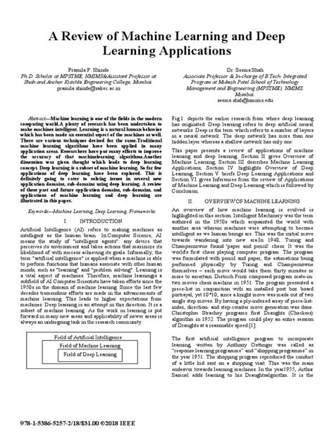 a review of machine learning and deep learning applications pdf deep learning artificial