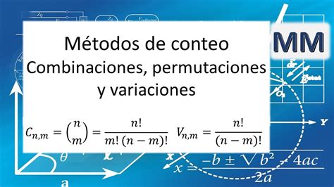 Métodos de conteo combinaciones permutaciones y variaciones YouTube