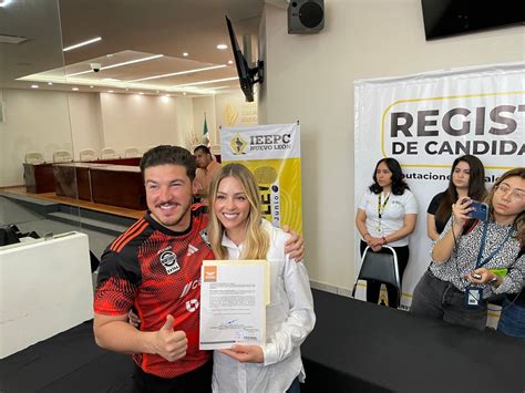Mariana Rodríguez se registra como candidata de MC a la alcaldía de