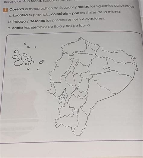Actividad Observamos El Mapa Del Ecuador Y Ubicamos Las Diversas The