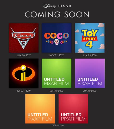 Pixar Release Calendar Ryann Florence