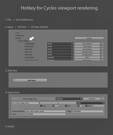 Keyboard Shortcut To Switch The Viewport Shading To The Cycles Renderer