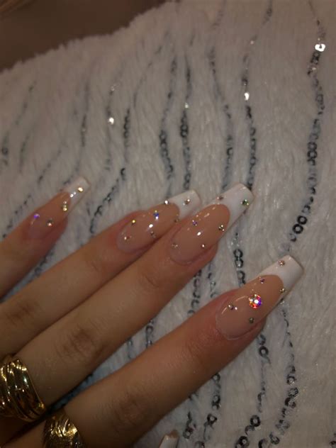 White french manicure Manicura de uñas Uñas falsas Uñas de invierno