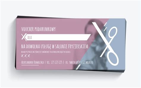 Szablon Vouchera Podarunkowego Dla Salonu Fryzjerskiego W Kolorach