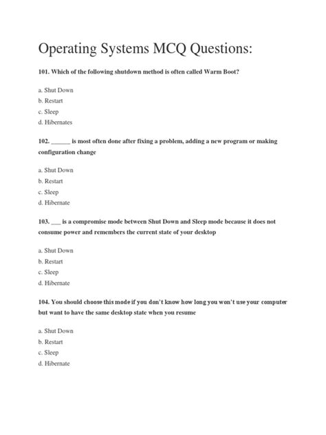 operating system mcq pdf operating system computer file