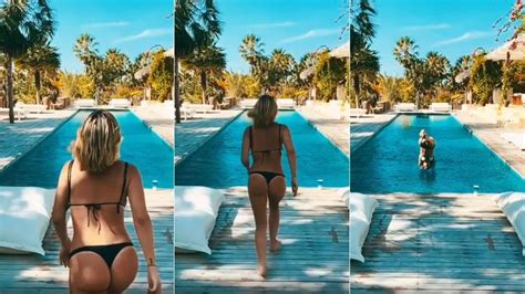 Giovanna Ewbank Usa Biqu Ni Fio Dental Para Mergulhar Em Piscina Em