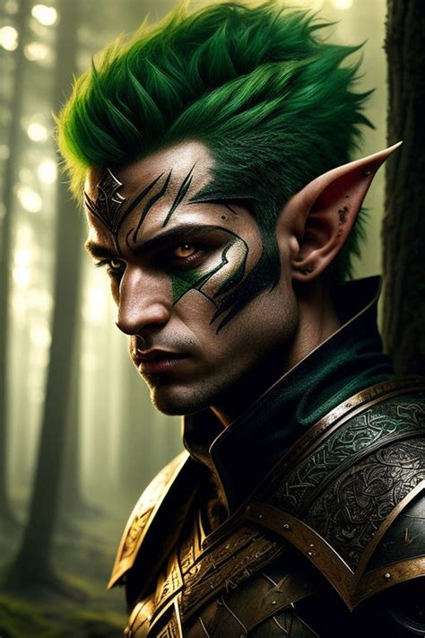 Green Haired Anime Character Male