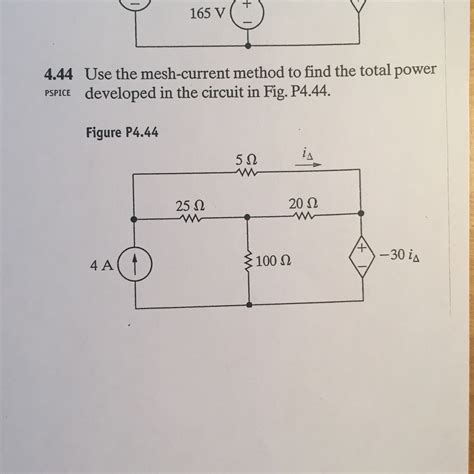 Solved Use The Mesh Current Method To Find The Total Power Chegg