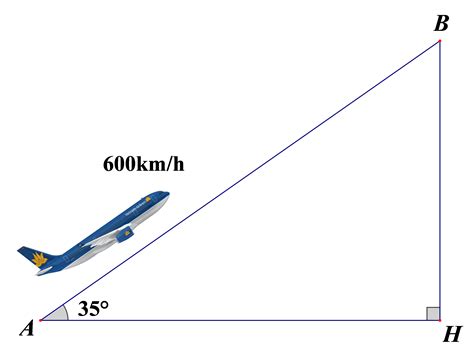 Một chiếc máy bay bay lên với vận tốc 600km h Đường bay lên tạo với