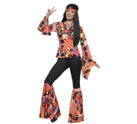 Hippie Mehrfarbenkostüm für Damen