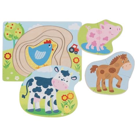 Puzzle en bois Animaux à la ferme 4 couches Goki Nos marques
