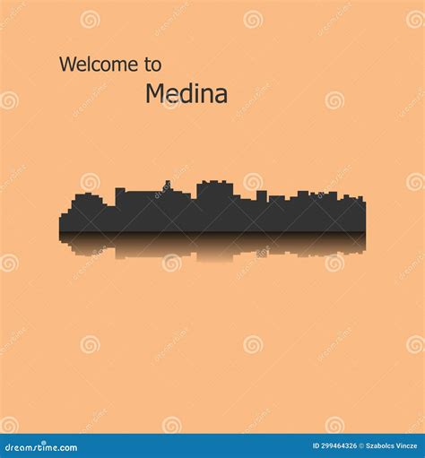 Medina Saudi Arabia City Skyline With Color Buildings Isolated On White