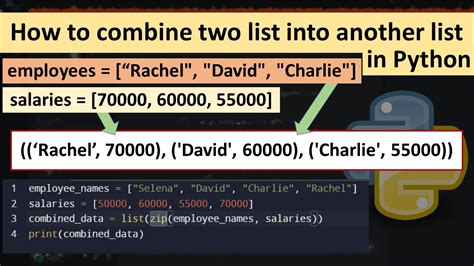 how to combine two lists into another list in python youtube