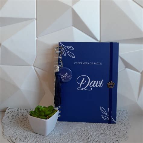 Caderneta De Vacina Personalizada Minimalista Azul Marinho Shopee Brasil