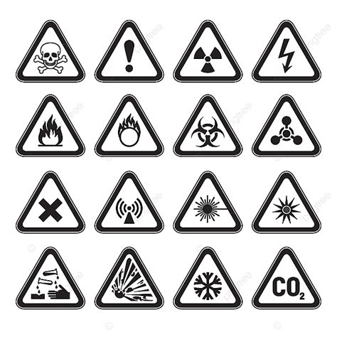 Hazard Warning Signs Vector PNG Images Set Of Triangular Warning