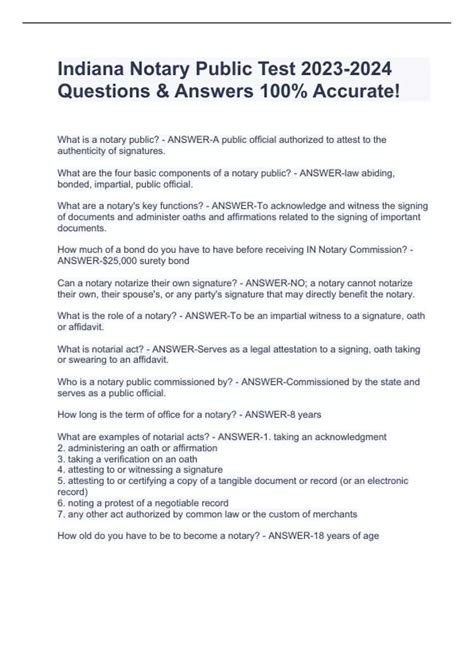 Notary Public Test Questions And Answers How To Pass The Not