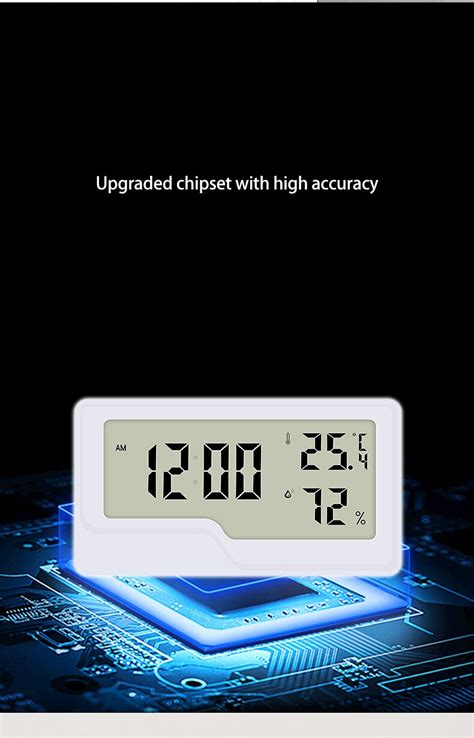 Mesure thermique Hygromètre thermomètre numérique horloge LCD