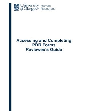 Fillable Online Accessing And Completing PDR Forms Reviewee S Guide Fax