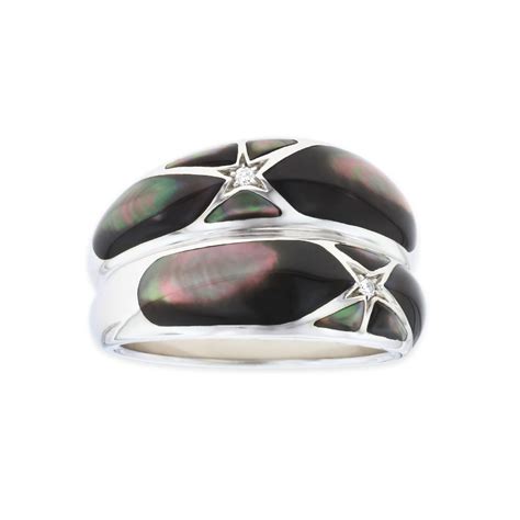 Kt White Gold Ring With Inlay And Diamonds Kabana