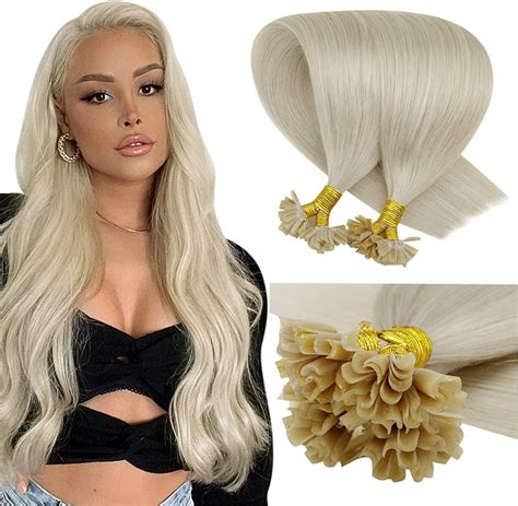 LaaVoo Blonde U Tip Hair Extensions Real Human Hair 1g 16inch U Tip